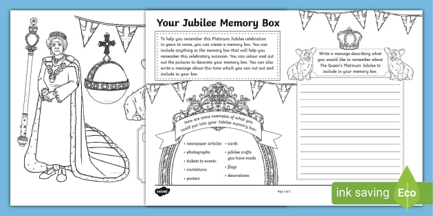 Queen Elizabeth II Platinum Jubilee Memory Box Activity