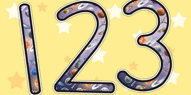 Space Themed A4 Display Numbers (teacher made) - Twinkl