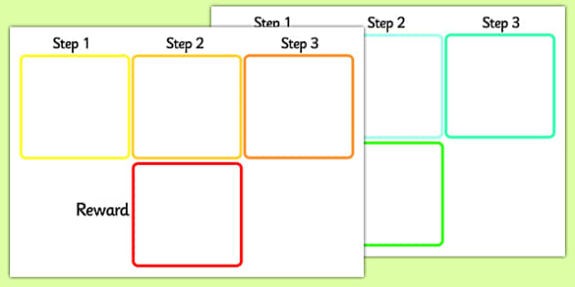 Visual Timetable Steps and Reward - reward display, 3 step reward display