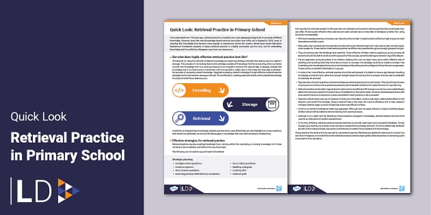 Quick Look: Retrieval Practice in Primary School - Twinkl