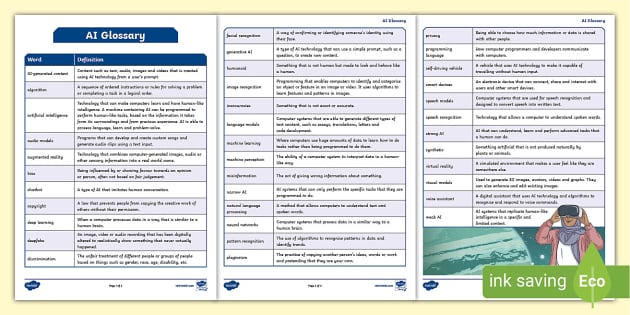 AI Glossary - Twinkl - Computing - KS2 (teacher made)