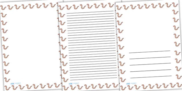 Worm Full Page Borders (teacher made)