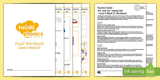 Level 5 Week 27 Phonics Workbook - Phonics Resource - KS1