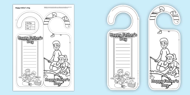 Father's Day Door Hanger Worksheet (Teacher-Made) - Twinkl