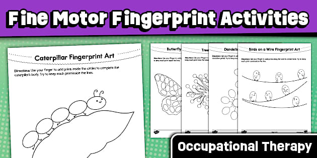 Fine Motor Finger Printing Activities for Occupational Therapy