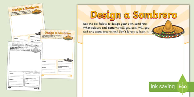 Design a Sombrero Worksheet (Teacher-Made) - Twinkl