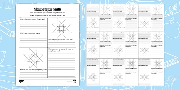 Seventh Grade Back to School Class Paper Quilt - Twinkl