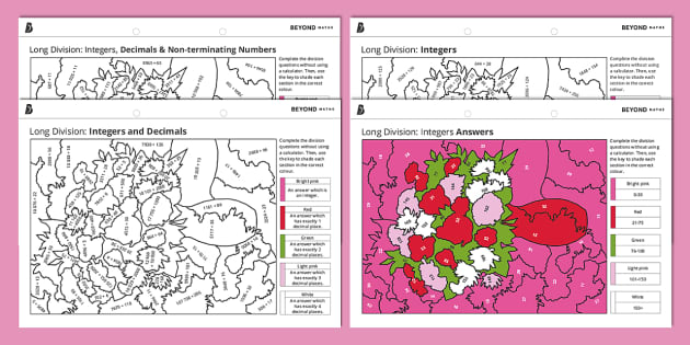 Long Division Differentiated Color by Number (Teacher-Made)