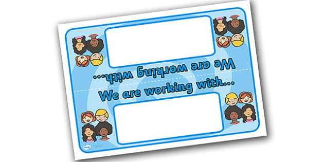 👉 Editable 'Working With' Table Signs (teacher made)