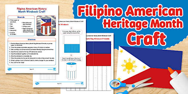 Filipino American History Month Windsock Craft - Twinkl