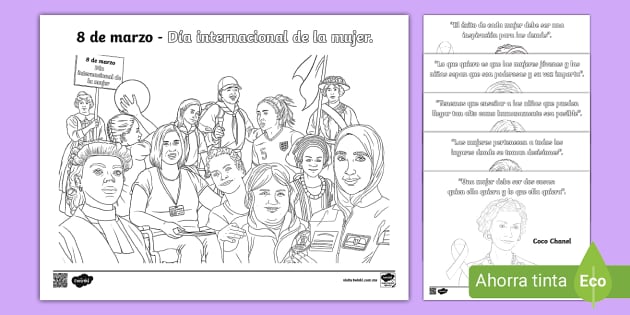 Hojas para colorear: Día internacional de la mujer - Twinkl