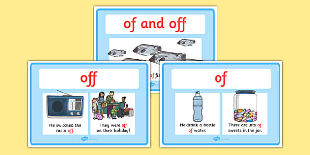 Of And Off Display Posters (teacher made)