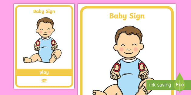 * NEW * Baby Sign Language Poster (Play) - BSL, British Sign Language, Baby