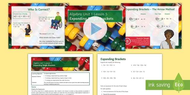 An Introduction to Algebra Lesson 5: Expanding Single Brackets