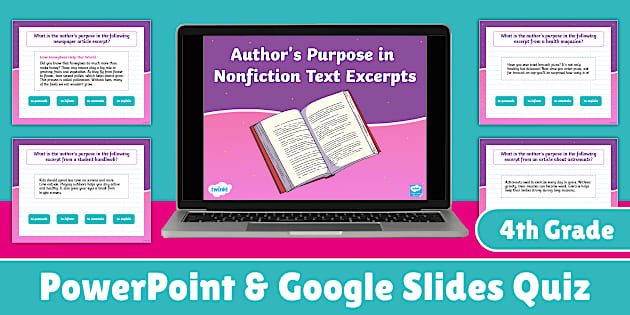 Author's Purpose Nonfiction Text Excerpts PowerPoint Quiz