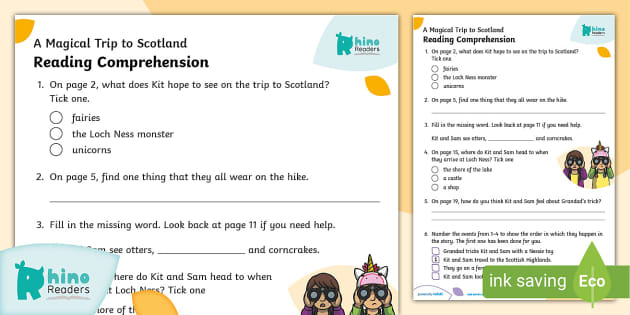 Level 5c A Magical Trip to Scotland: Reading Comprehension