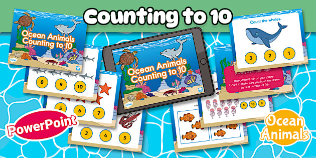 Ocean Animals Counting to 10 PowerPoint - Twinkl