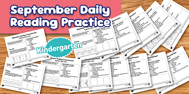 September Kindergarten Reading Comprehension Mats - Twinkl