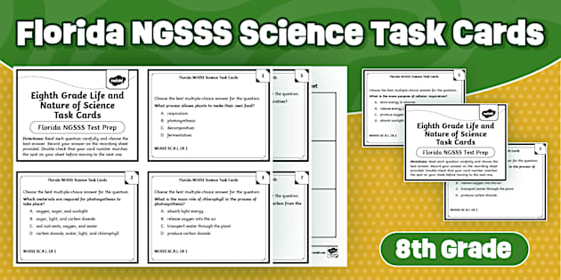 Eighth Grade Life Science Task Cards | Florida Test Prep