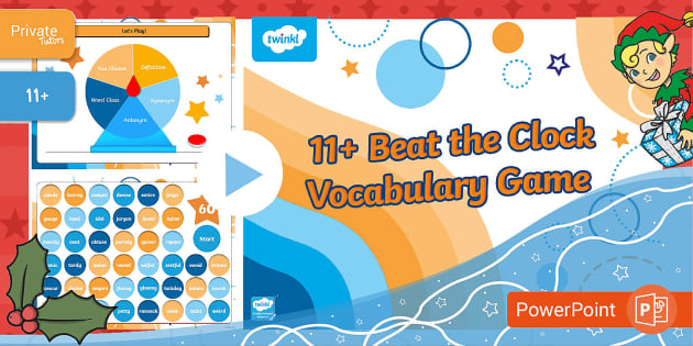 11+ Beat the Clock Vocabulary Game PowerPoint - Twinkl
