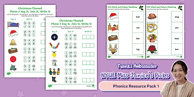 NYUE Miss Janice Phonics Pack 1 (teacher made) - Twinkl