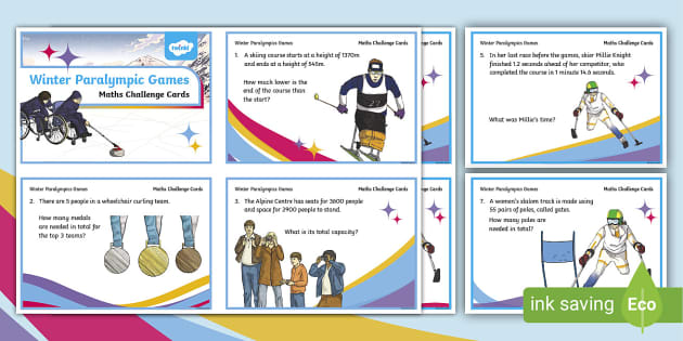 LKS2 Winter Paralympic Games Maths Challenge Cards - Twinkl