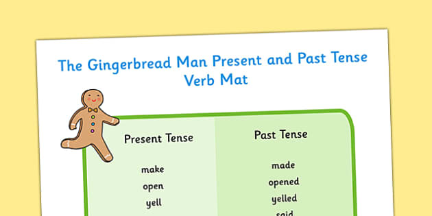 Gingerbread Man Verb Mat (teacher made) - Twinkl