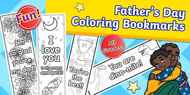 Father's Day Coloring Bookmarks