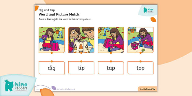 Level 2a Dig and Tap: Word and Picture Match (teacher made)