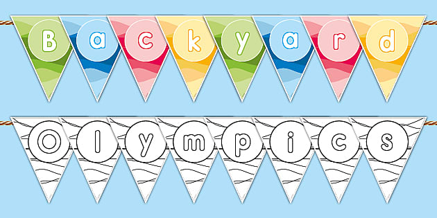 Backyard Olympics Bunting | Printable Decorations | Twinkl