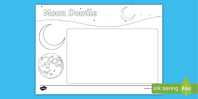 Moon Doodle Drawing Activity (teacher made) - Twinkl