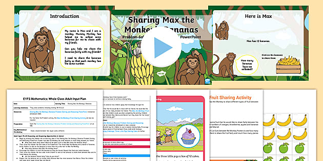EYFS Maths: Sharing Max the Monkey’s Bananas Whole Class Adult Input ...
