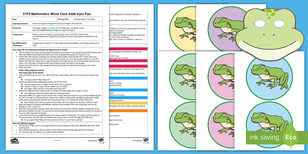 Kindergarten Maths: Counting Frogs Adult Input Planning Pack