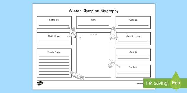 Winter Olympian Biography Activity