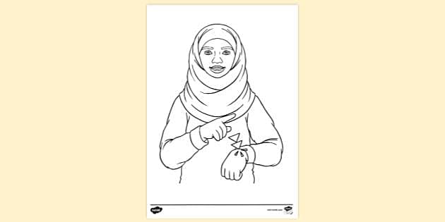 BSL Child Time Colouring Sheet Colouring | Colouring Sheets