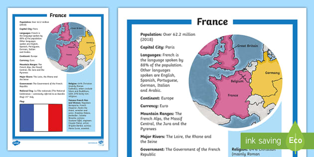 KS2 France Fact File l insegnante Ha Fatto Twinkl