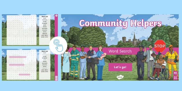 Community Interactive Word Search (Teacher-Made) - Twinkl