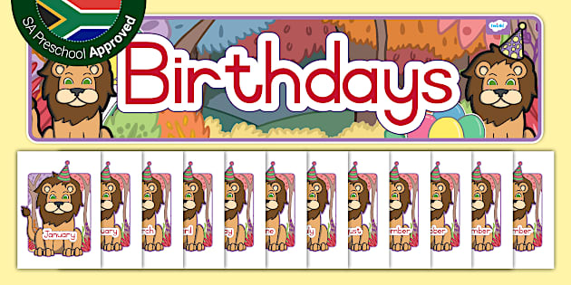 * NEW * Lion-Themed Birthdays Display Banner - Twinkl