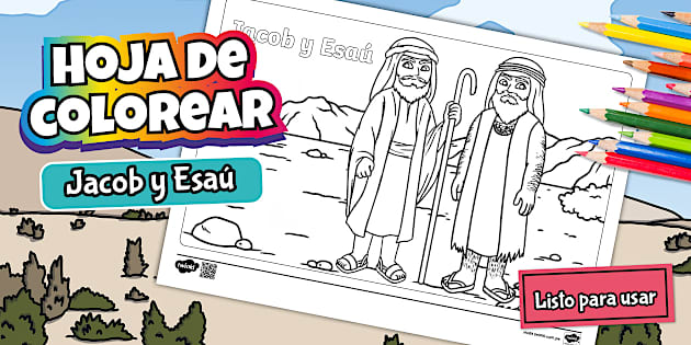 Hoja de colorear: Jacob y Esaú