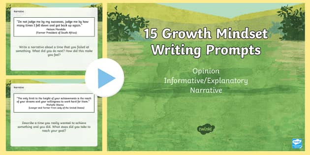 Growth Mindset Writing Prompts PowerPoint (teacher made)