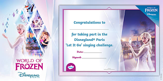 World of Frozen: Certificate