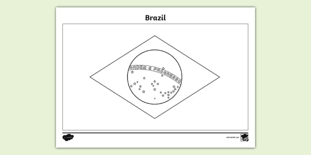 Brazil A4 Colouring Flag (Hecho por educadores) - Twinkl