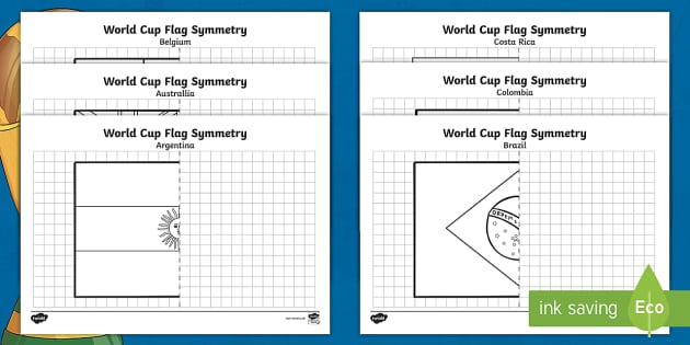 KS2 Football World Cup Symmetry Worksheets (teacher made)