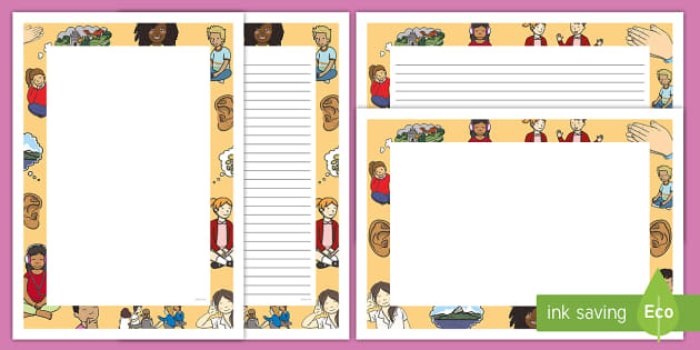 English Listening Page Borders (teacher made) - Twinkl