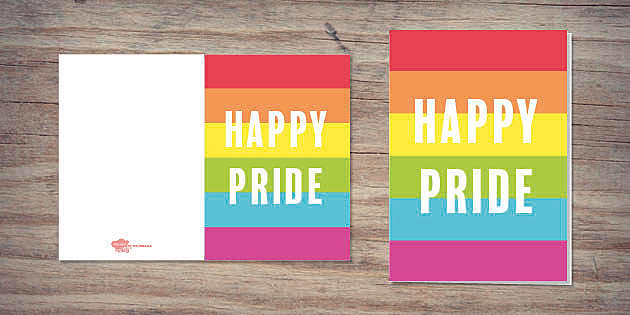 Block Rainbow Pride Card | Twinkl Party (teacher made)