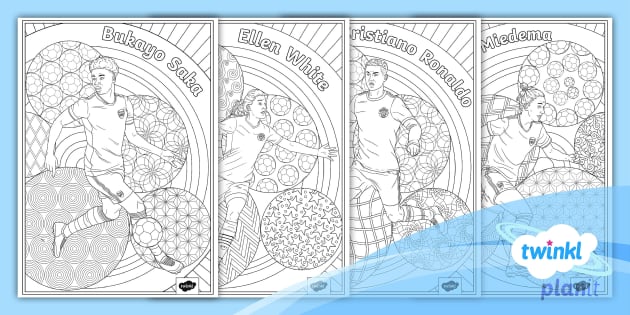 Footballers Colouring Pages I Twinkl Move I PE