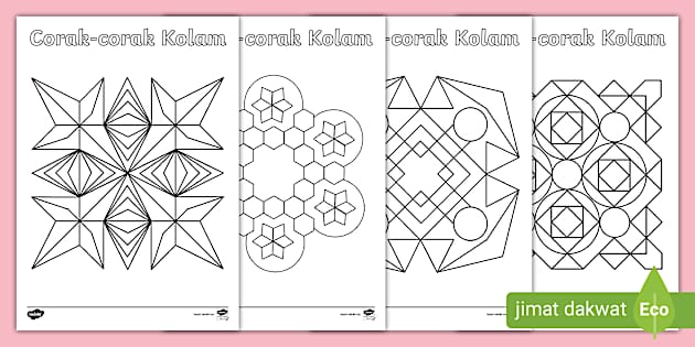 Poster Mewarna Kolam - Hari Deepavali - Twinkl