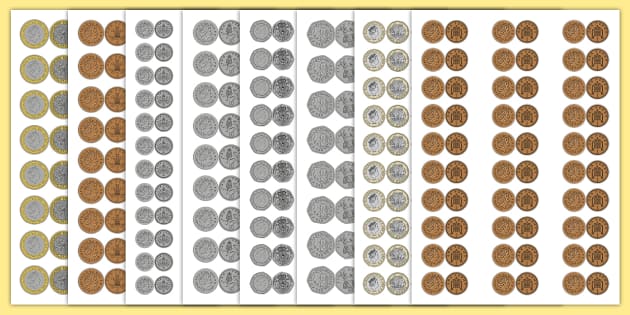 Maths Intervention Realistic Size British Coins - Twinkl