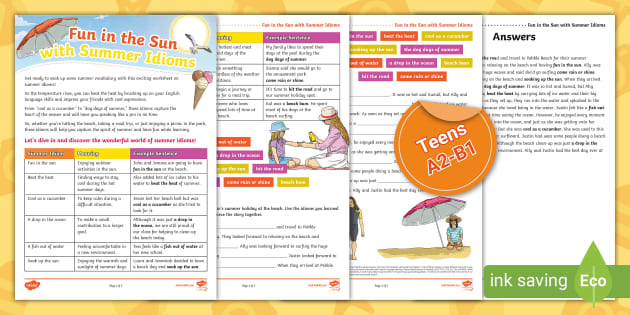 Fun in the Sun with Summer Idioms [Teens A2, B1] - Twinkl
