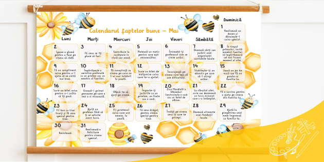 Calendarul faptelor bune Mai – Planșă Galeria de artă